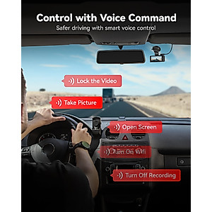 REDTIGER 4K Dash Cam Front and Rear, Touch Screen 3.18 Inch, Voice Control, 5.8GHz WiFi Car Dash Camera with 64GB Card, GPS, UHD 2160P Night Vision, WDR, Emergency Lock, Parking Monitor (F7N Touch)