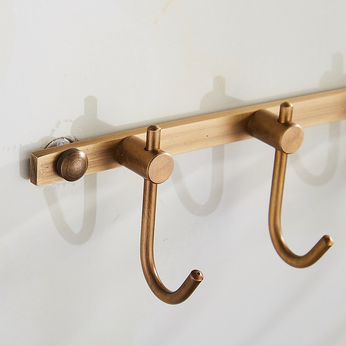 YUTU Antique Bronze Towel Hooks Brass 4 Hooks Bathroom Brushed Coat Hooks Rack,FGG0