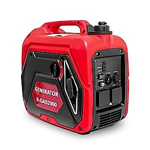 KOSTA Portable Inverter Generator, 2000 Watt Ultra Quiet Inverter Gasoline Generator, EPA III Compliant, Eco Mode Function, Ultra Light, Suitable for Backup Home and Camping(K-GAS2000)