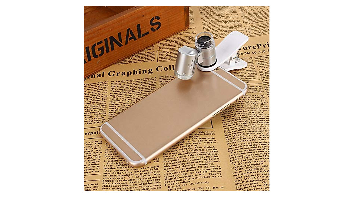60X Smartphone Magnifier with LED & UV Banknote Detection