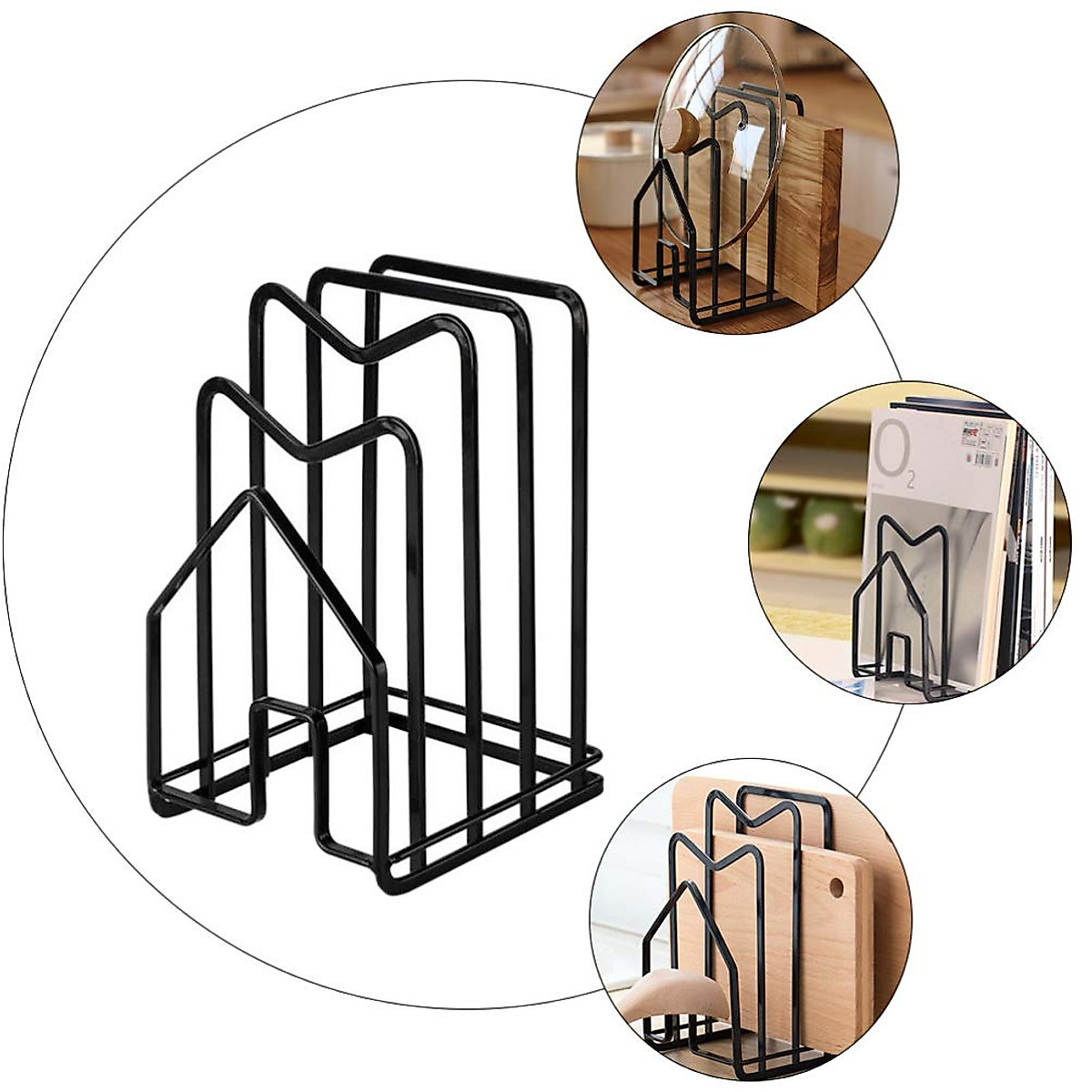 Cabilock 1pc Multifunctional Pot Lid Holder Cutting Board Rack Pan Storage Rack Dish Chopping Board Holder Kitchen Pot Pan Lid Rack Pot Cover Organizer Tableware Stainless Steel Pot Rack