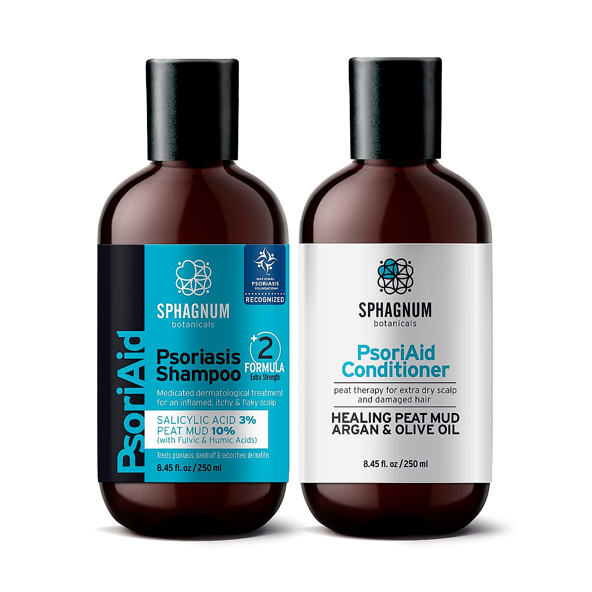 Psoriasis Shampoo and Conditioner Set - Salicylic Acid 3% and Peat Mud 2x8.45 fl oz