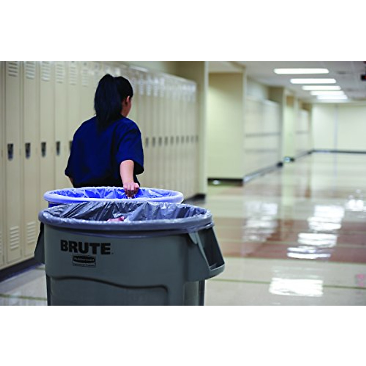 Rubbermaid Commercial FG264360GRAY BRUTE Heavy-Duty Round Waste/Utility Container, 44-gallon, Gray