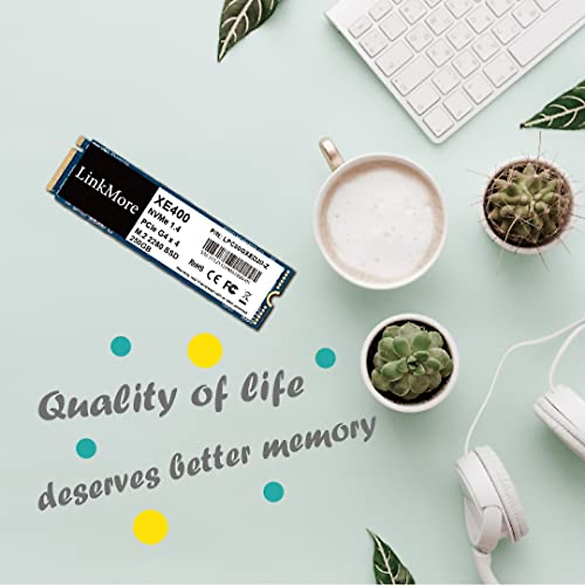 LinkMore XE400 250GB M.2 2280 PCIe Gen4 NVMe 1.4 Internal SSD, Solid State Drive, Read Speed Up to 4650MB/s Storage for PC, Laptops, Gaming