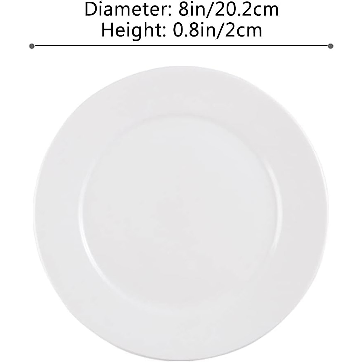 Plates for dinner,Elegant White Dinner Plates Set of 4, Salad Plates, Premium Porcelain Serving Plates for Party, Large Pasta Plates, Microwave Dishwasher Oven Safe Catering Plates,8Inch ( Size : 8Inc