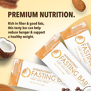 Prolon Fast Bars | Keto, Gluten Free, Dairy Free, Plant Based Protein, Intermittent Fasting Bars | Developed to Not Break Your Fast | Coconut Macadamia Nut, 12 Ct