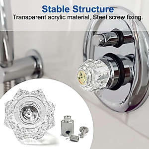 Replacement for RP41661 Shower Faucet Handle Clear Acrylic for Delta Peerless Single Handle Tub Faucets Shower Knob Button Screw Connector