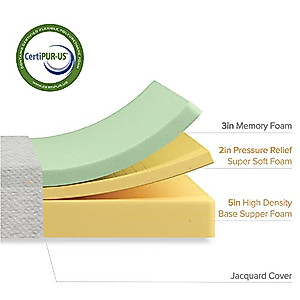 ZINUS 10 Inch Ultima Memory Foam Mattress / Short Queen Size for RVs, Campers & Trailers / Mattress-in-a-Box