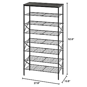 YATINEY 8 Tier Shoe Rack, Shoe Storage Organizer, Large Capacity Shoe Shelf Holds 32 Pairs of Shoes, Durable and Stable, for Entryway, Hallway, Closet, Dorm Room, Charcoal and Black SS08BC
