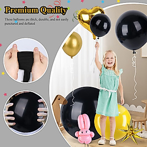 MCPINKY 140PCS Black Balloons, 12 Inch Latex Balloons Garland Arch Kit for Wedding Birthday Baby Shower Graduation Party Decor