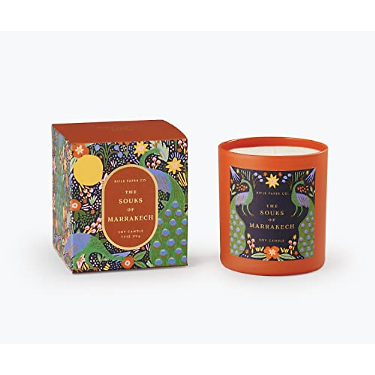Rifle Paper Co. Candle Set for Festive Occasions and Gatherings with Decorative Box and Festive Labels On Soy Candle Base, 40+ Hour Burn Time, The Souks of Marrakech and High Peaks of The Adirondack