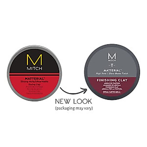 Paul Mitchell MITCH Matterial Styling Clay for Men, Strong Hold, Ultra-Matte Finish, For All Hair Types, 3oz.