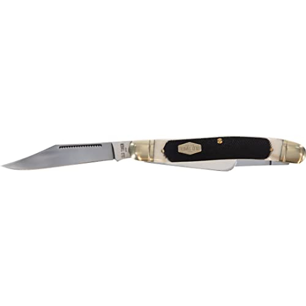 Old Timer 858OTB Genuine Bone Lumberjack 7.9in S.S. Traditional Folding Knife with 3.4in Clip Point Blade and Bone Handle for Outdoor, Hunting, Camping and EDC