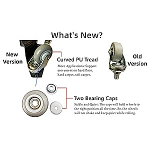 Pake Handling Tools - Low Profile Desk Cabinet Corner Mover Dolly Furniture Dollies 3 Wheel Dolly (Set of 4) 1320 lb. Capacity Quiet PU Roller Premium Ball Bearing Industrial Standard