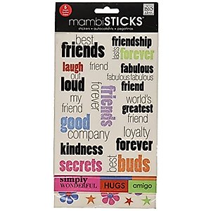 me & my BIG ideas Glitter Stickers Value Pack, Friends, 5 Sheets