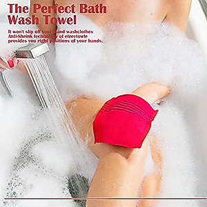 etreetowel Anti-Shrink Korean Asian Exfoliating Bath Washcloths Mitt Scrub for Body washcloth Glove Premium Viscose Rayon Towel (6PACK)