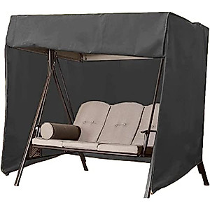 Patio Swing Cover, Waterproof 3 Triple Seater Hammock Cover for Garden Glider Chair Patio Furniture, All Weather Protection Outdoor Furniture Protector, 87 x 49 x 67 inches
