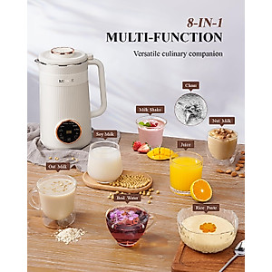 KIDISLE 8 in 1 Nut Milk Maker, 32oz Automatic Soybean Milk Machine for Homemade Almond, Oat, Coconut, Soy, Plant Based Milks and Non Dairy Beverages, with Delay Start/Keep Warm/Boil Water, Cream