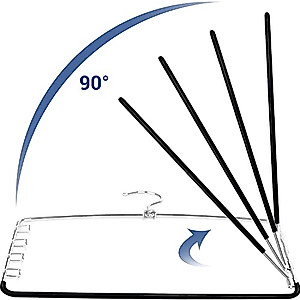 devesanter Pants Hangers Space Save Non-Slip Trousers Hangers Stainless Steel Clothes Hangers Closet Space Saving for Pants Jeans Scarf Hanging Black (3 Pack)