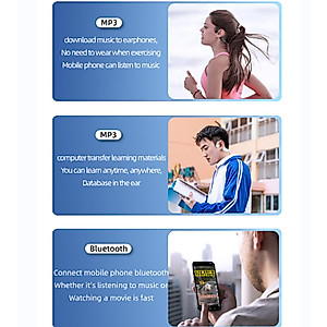 Neckband Bluetooth Earphone Bluetooth Headphones Secure Fit Surround Sound Wireless Open-Ear Headphones 32G Memory for Sports (Red)