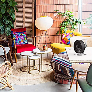 Sharper Image GO 9 Rechargeable Portable Fan with Stand, 3 Speeds, Adjustable Head Tilt, Black