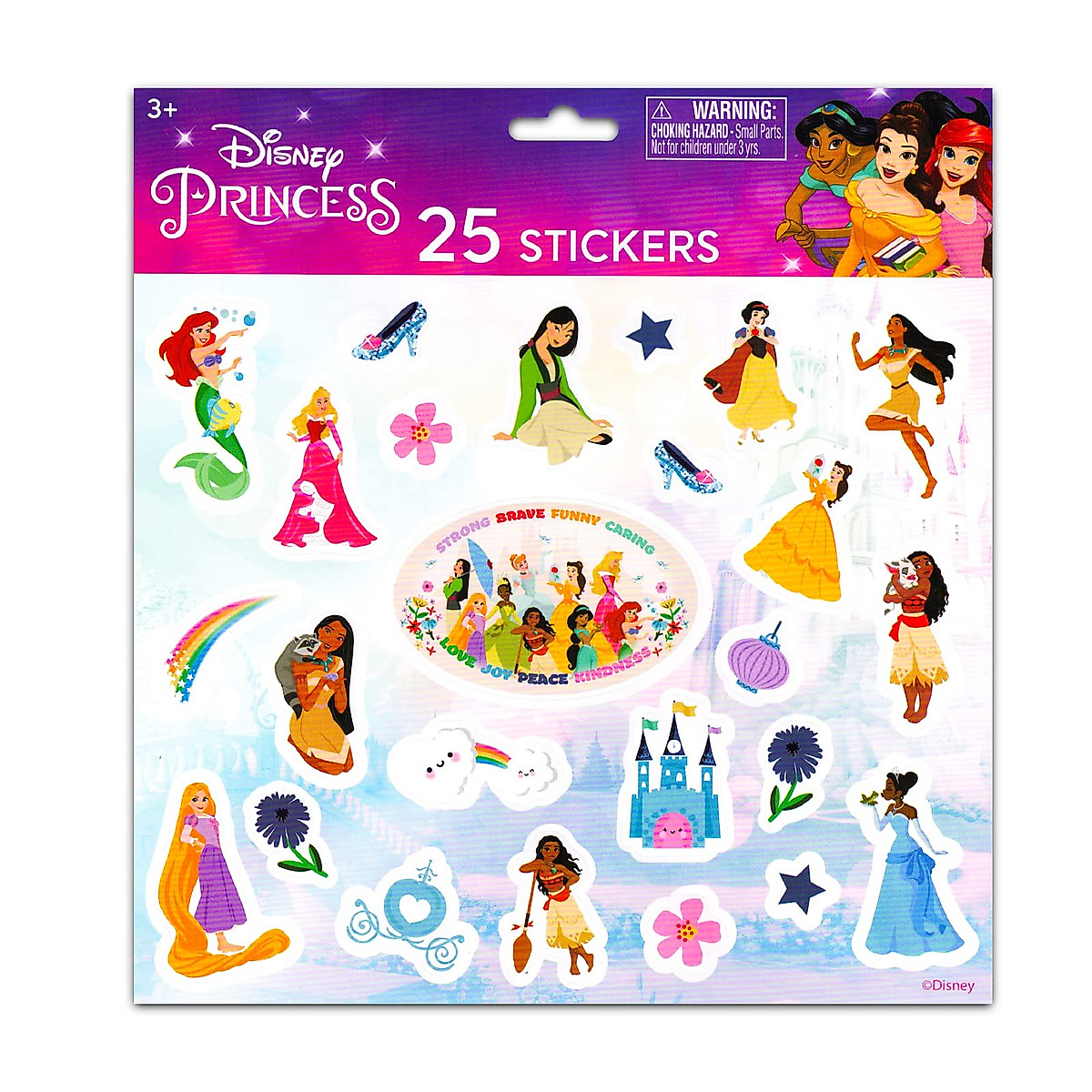 Disney Doorables Mega Pack - Bundle of 3 Disney Doorables Mini Peek Figures for Kids and Adults Plus Palace Pets Stickers | Disney Collectibles Toys