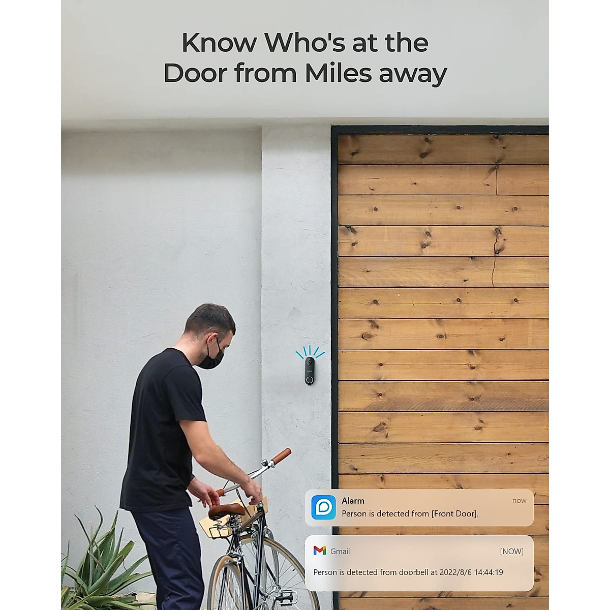 REOLINK Doorbell WiFi Camera - Wired 5MP Outdoor Video Doorbell, 5G&2.4G WiFi Security Camera System, Smart Detection Local Storage No Subscription Front Door Camera Home Security, Customized Chime V2