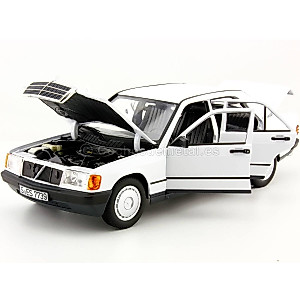 Norev NV183820 1:18 190E 1984-White Mercedes-Benz Collectable Model, Multi