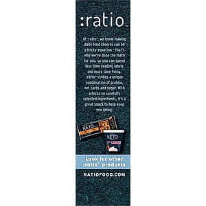 :ratio KETO Friendly Crunchy Bars, Vanilla Almond, Gluten Free Snack, 4 ct