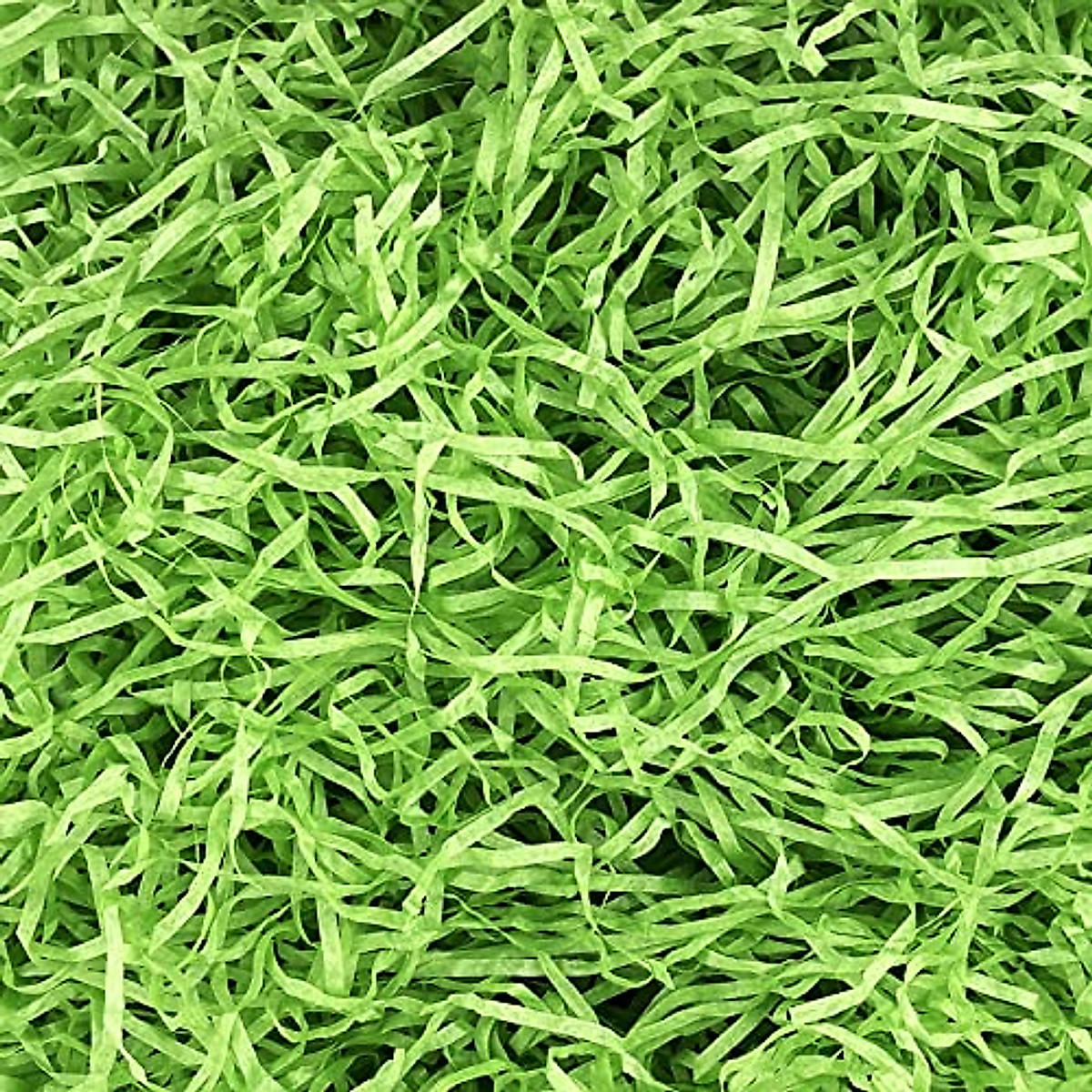 QLINLEAF 1LB Easter Green Grass Basket Filler Recyclable Paper Green Raffia Grass Recyclable Shred Paper Paper Filler for Easter Party Gift Basket Filler