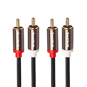 Smithok RCA Cables 2 Pack[Hi-Fi Sound, PVC Jacket, Shielded], 2-Male to 2-Male RCA Audio Stereo Subwoofer Cable Auxiliary Cord for Home Theater,Amplifiers,HDTV,Hi-Fi Systems,Speakers… (6.6Ft/2m)