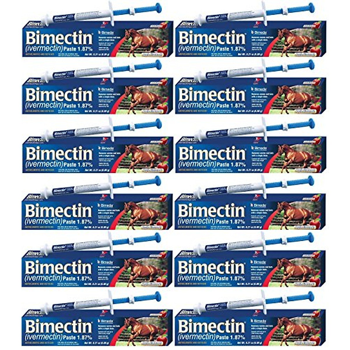 Bimectin Ivermectin Paste Horse Wormer (1.87 Ivermectin) - 12 DOSES