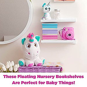 Hot Haus Decor Wall Shelves - Set of 2 White Floating Shelves - 12.75"x3.5"- Essential Oil Storage Wall Shelf - Nursery Bookshelf - Nail Polish Shelf - Spice Rack Floating Shelf - Essential Oil Shelf