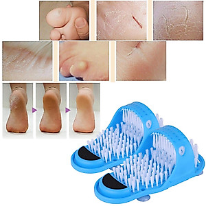 Tbestmax Shower Foot Scrubber Feet Cleaner Washer Brush for Floor Spas Massage, Slipper for Exfoliating Cleaning