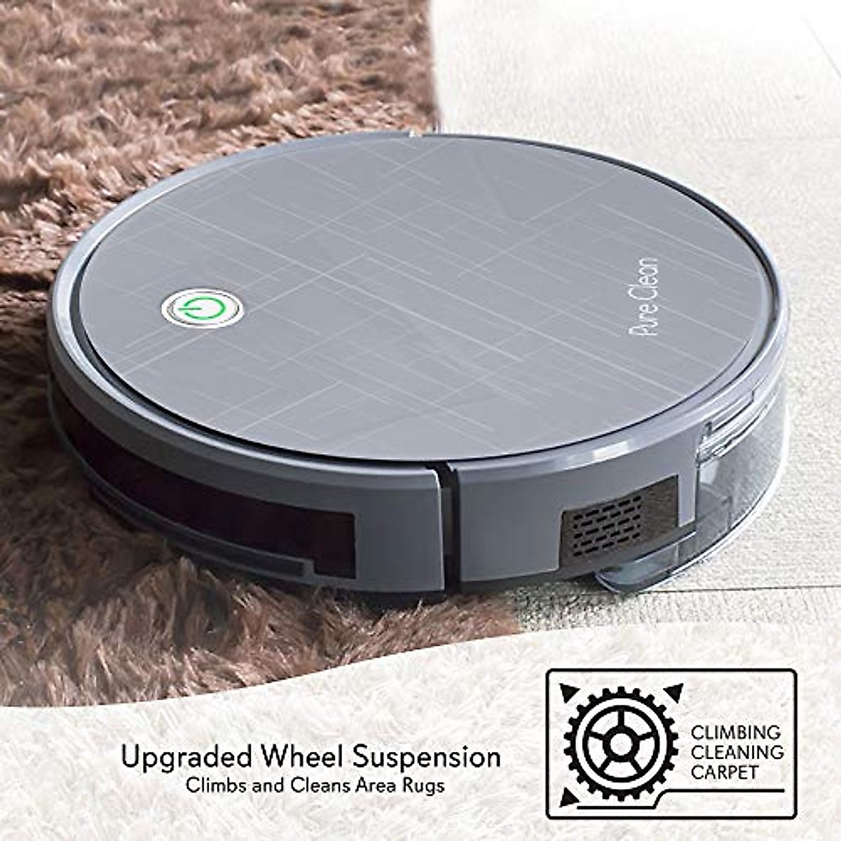 Smart Gyroscope Robot Vacuum Cleaner - Multiroom Navigation Mobile App Control and Alexa Compatible - Auto Charge Dock, 3 Step Air Filter - Cleans Hardwood and Carpet Floor - Pure Clean PUCRC660