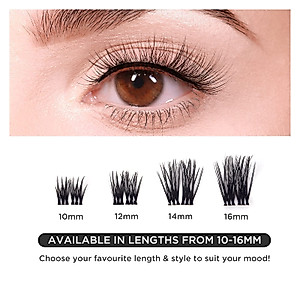 BEYELIAN Cluster Lashes, DIY Eyelash Extension Individual False Eyelashes Extension Natural Look Reusable Glue Bonded Super Thin Clear Band 24 Lash Clusters (Style4 0.07 Mix Clear Band)