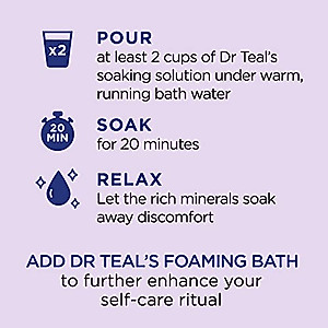 Dr Teal's Pure Epsom Salt, Soothe & Sleep with Lavender, 3 lb (Pack of 4) (Packaging May Vary)