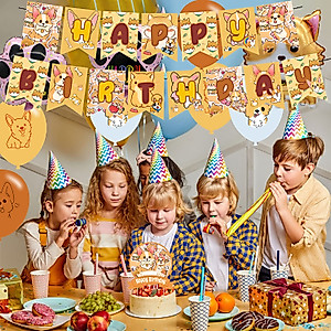 Corgi Party Decorations,Birthday Party Supplies For Corgi Dog Party Supplies Includes Banner - Cake Topper - 12 Cupcake Toppers - 18 Balloons -3 Corgi Foils Ballons