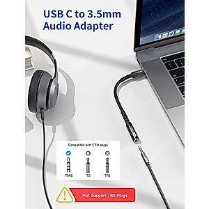 JSAUX 2-Pack USB C to 3.5mm Audio Headphone Adapter, Type C to Aux Jack Adapter Right Angle Dongle with DAC Chip Compatible with Samsung S22 S21 S20 Plus Ultra, Pixel, OnePlus, iPad Pro etc -Black