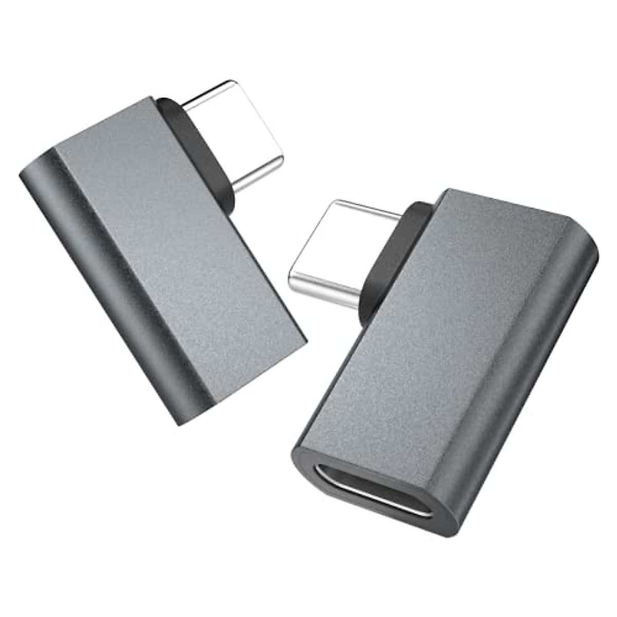 UseBean USB C Right Angle Adapter, (2-Pack) 90 Degree 100W 20Gbps 4K Video USB C Male to Type C Female Extension Extender for iPhone 15,MacBook,iMac,iPad,Steam Deck,Switch,Galaxy S24,ROG Ally