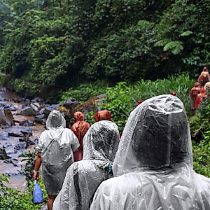 COOY Rain Ponchos,with Drawstring Hood （10 Pack） Emergency Disposable Rain Ponchos Family Pack for Adults,Clear…