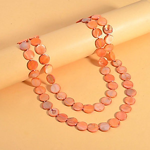 SHOP LC Orange Beaded Necklaces for Women Chunky Costume Jewelry for Women Boho Western Shell Beach Summer Jewelry Birthday Gifts for Women - 46 Inches