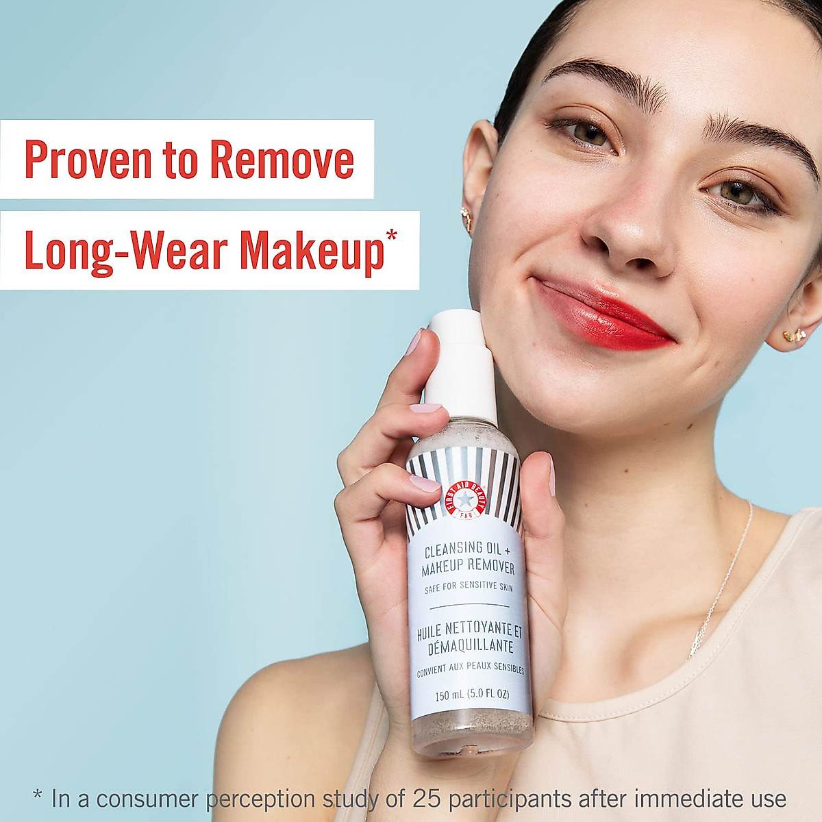 First Aid Beauty 2-in-1 Face Cleansing Oil + Makeup Remover – Leaves Skin Clean & Makeup Free – Daily Face Wash for Dry, Oily, Normal & Combination Skin – 5.0 oz