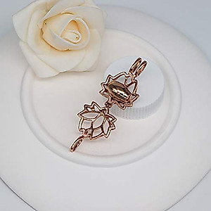 Vjajaly Cremation Jewelry Lotus Flower Urn Necklaces for Ashes Stainless Steel Keepsake Locket Pendants Memorial Urn Jewelry for Human Ashes Holder (MM)