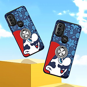 Joyleop Cute Case for Moto G Pure/G Power 2022/G Play 2023 Cartoon Anime Funny Print Phone Cover for Girls Kids Pretty Girly with Ring Holder Stand Magnetic Kickstand for Motorola G Pure 6.5" Maro