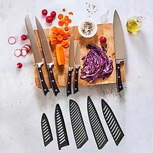 PATIKIL PP Safety Knife Cover Sleeves for 5" Ceramic Knife, 5 Pack Knives Edge Guard Blade Protector Universal Knife Sheath for Kitchen Chef Knife, Black