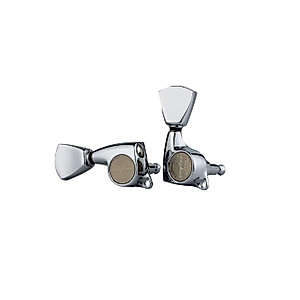 Guyker Guitar Machine Heads (3L + 3R) – 1:21 Sealed Tuning Key Pegs Tuners Set with Tulip Shaped Knob Replacement for ST Tele SG Style Electric or Acoustic Guitars – Chrome