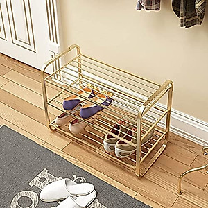 ANIIC Shoe Rack 3-Tier Metal Shoe Rack Storage Organizer Free Standing Shoe Racks Standing for Entryway Hallway Living Room Bedroom Shoe Organizer