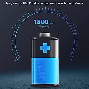 GOTOTOP 1800mAh Li Ion Battery, Replacement RC Drone Battery with Long Battery Life, Compact and Portable, for E88 E88PRO E88MAX E525 E99 E99PRO P1 P5PRO K3 S1 P8