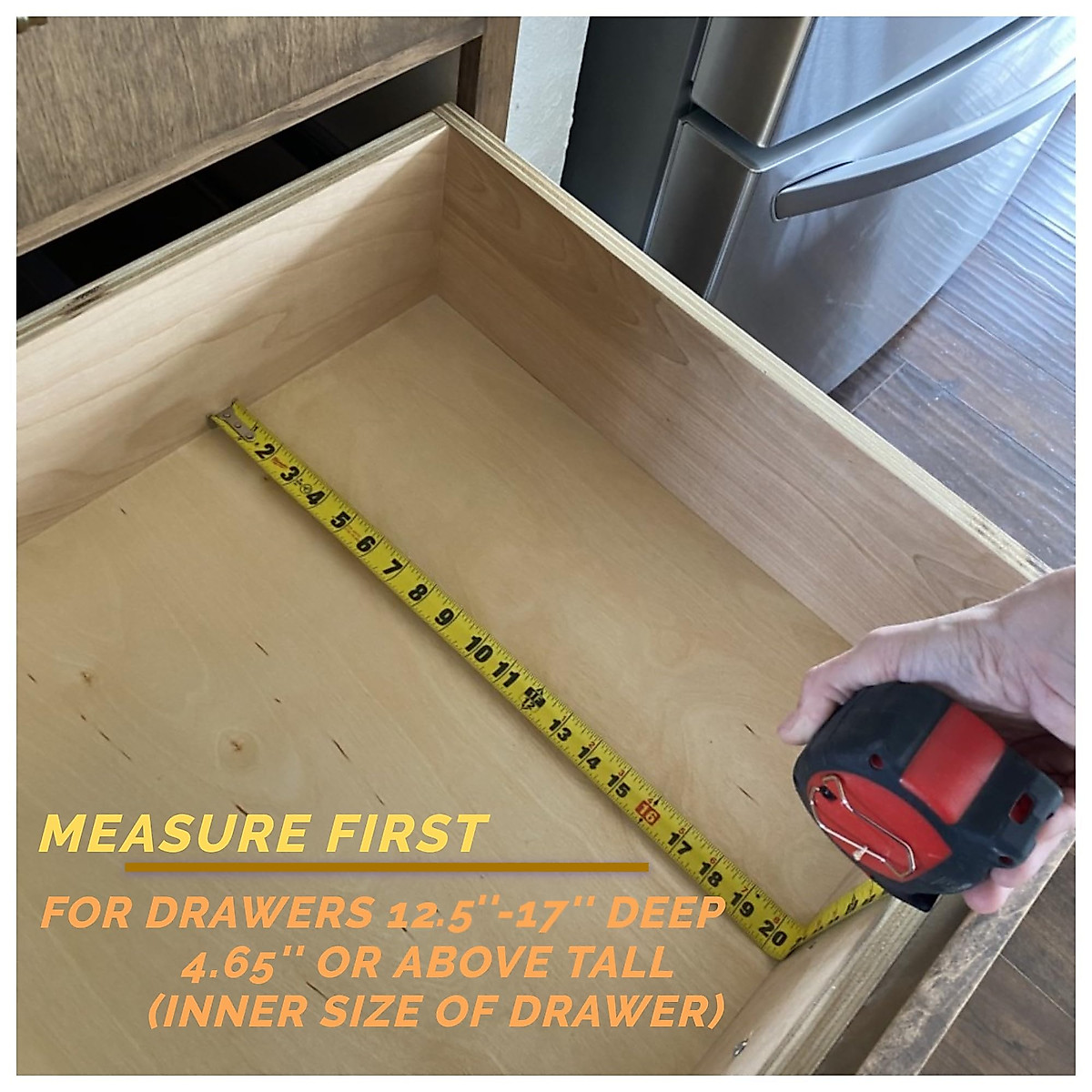 Fabsome Dresser Drawer Organizers 6 Pack, 4.65'' High Adjustable from 12.5-17‘’ Bamboo Drawer Dividers for Clothing Baby Clothes, Wooden Separators for Dresser Nursery Organization with Soft Foam Ends